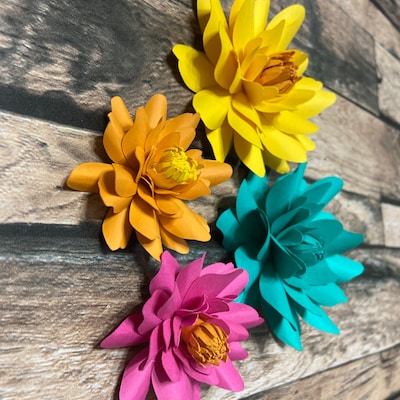 Template 7 Mini Paper Flower Digital File PNG SVG DXF Pdf Paper Flower ...