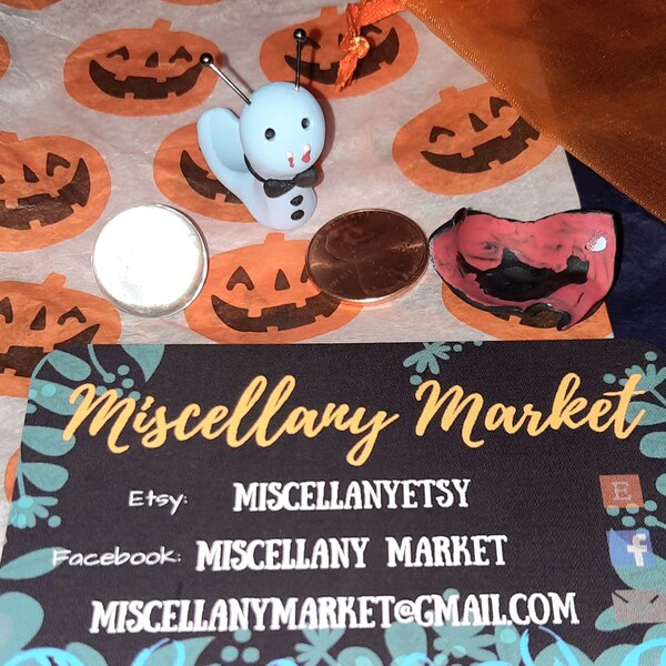 Polymer Clay Marble Snail Mummy or Ghost Halloween Fairy Garden Figure ...