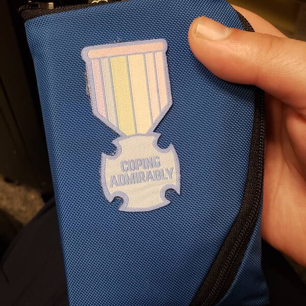 Coping Admirably Iron on Patch - Woven Rainbow Patch - Adult ...