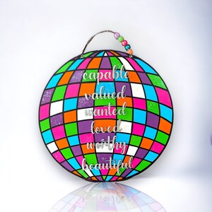 TEMPLATE Disco Ball Template Door Hanger Template DIY Door Hanger Door ...