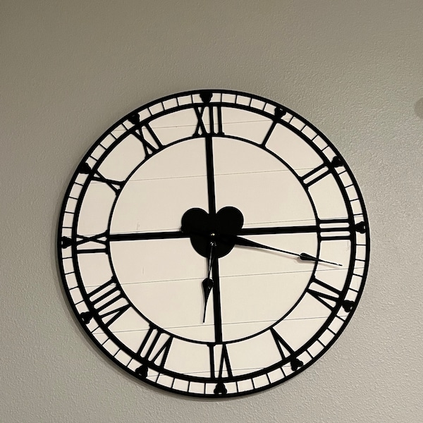 Mickey Farmhouse Clock – Hidden Mickey Wooden Wall Clock | Disney ...