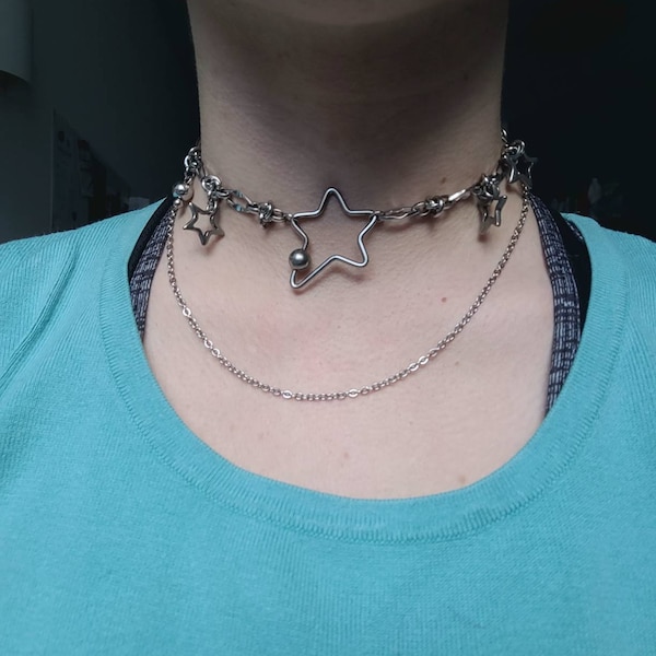 Star Y2k Necklace,y2k Necklace,chunky Necklace,chain Star Necklace ...