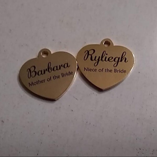 Custom Stainless Steel Charm,personalized Laser Engraved Charms,heart ...