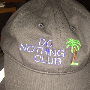 Do Nothing Club Cap Black Floppy W/blue Lettering - Etsy