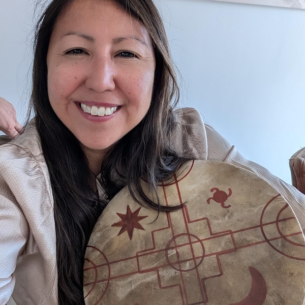 Mapuche Ceremonial Kultrún Drum, 30cm in Diameter, Handcrafted in Alamo ...