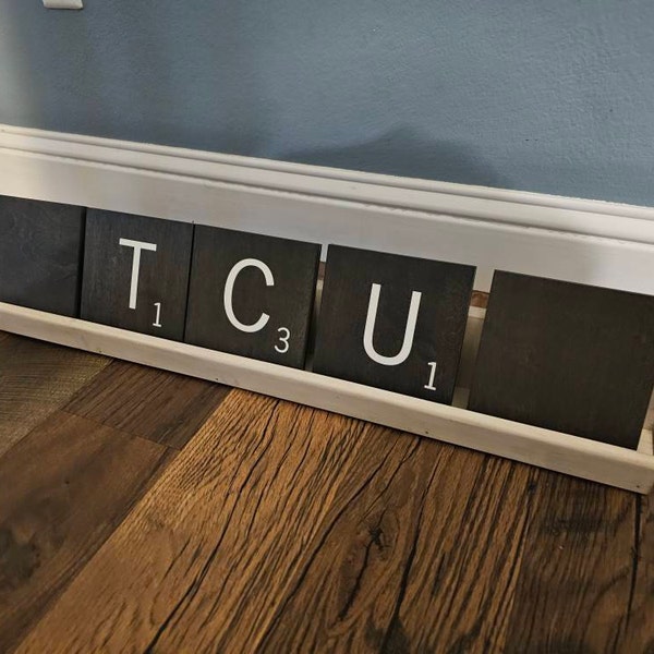 Tray for Large Scrabble Tiles, Oversized Scrabble Tile Rack, Rustic ...