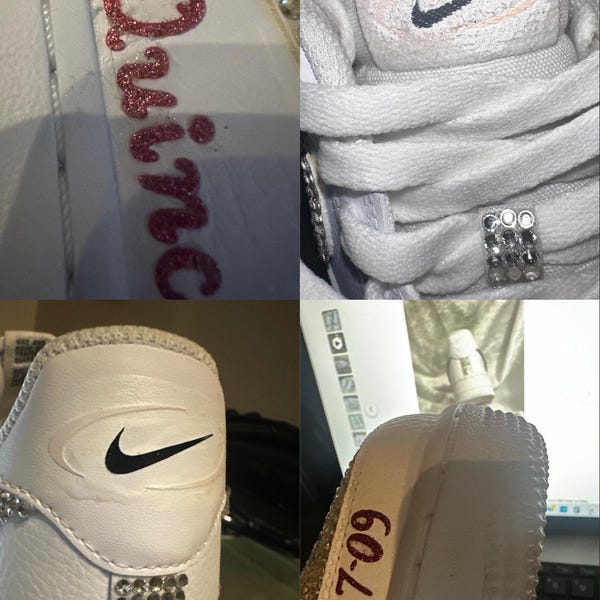 Custom Bling Nike Court Shoes, Wedding Rhinestone Shoes, Hand Placed ...