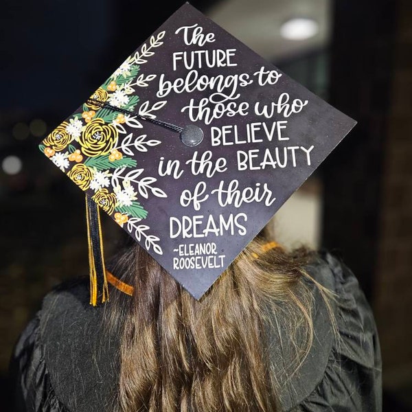 Grad Cap Topper Graduation Gift Tassel Custom Grad Quote Grad Cap ...