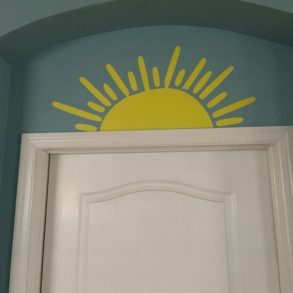 Half Sun Wall Decal - Half Sun Vinyl Decal - Half Sun Decal - Boho Sun ...