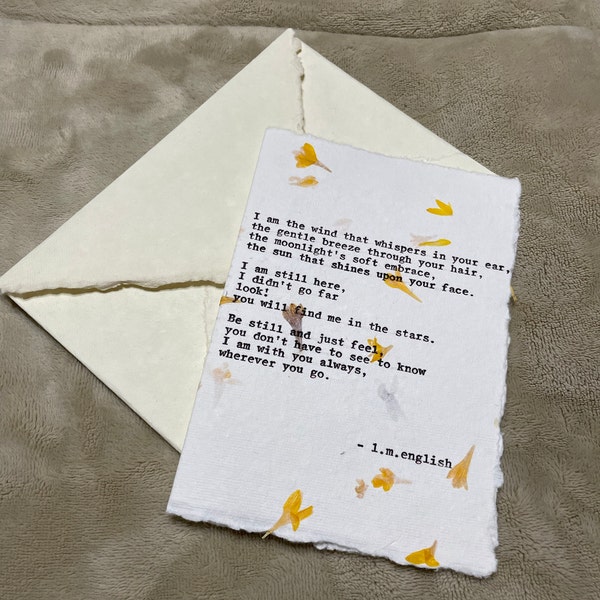 Handmade Card, Original Poetry, Grief Card, in Remembrance, Grief Gift ...