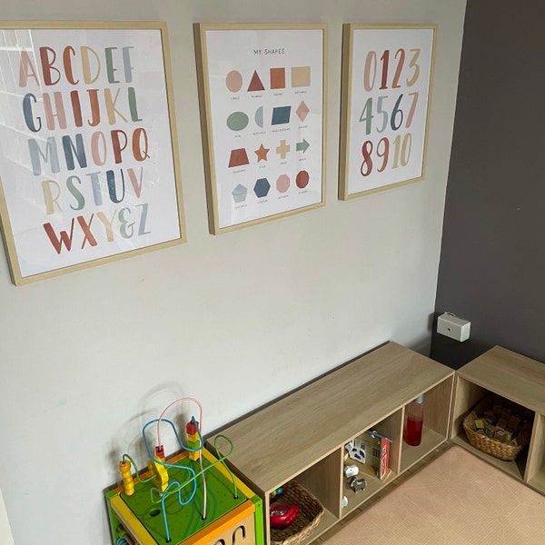 Rainbow Shapes Print, Printable Wall Art, Montessori Nursery Poster ...