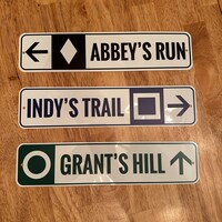 Diamond Ski Run Sign, Personalized Ski Arrow Mountain Lodge Sign ...