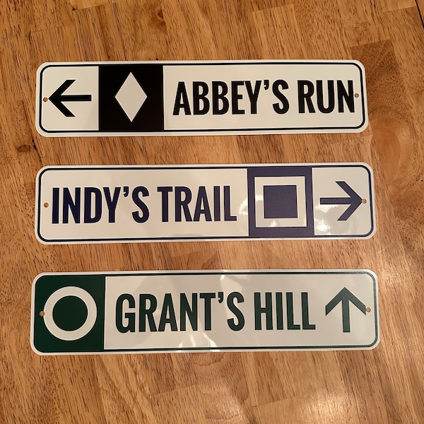 Diamond Ski Run Sign, Personalized Ski Arrow Mountain Lodge Sign ...