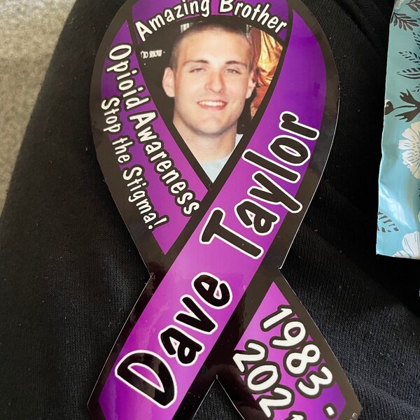 Personalized Opioid and Overdose Awareness Ribbon Magnet - Add Photo or ...