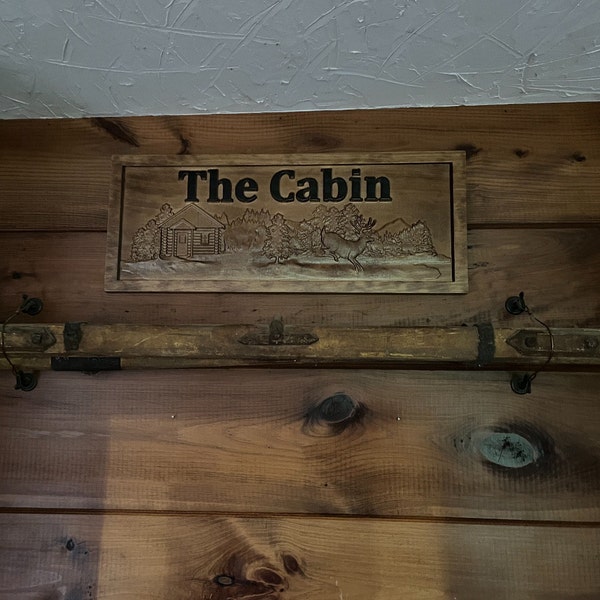 Personalized Cabin Sign Custom Wood Sign Rustic Cabin Decor ...