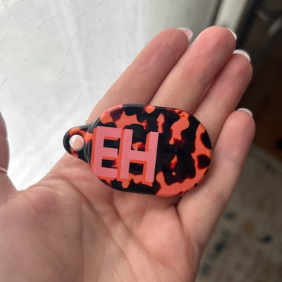 Monogram Tortoise AirTag Case Personalized Large Initials Hard Plastic ...