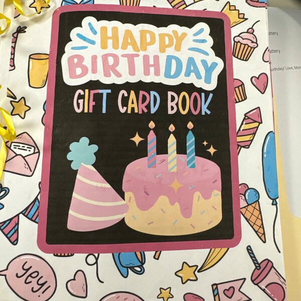 Birthday Gift Card Book, Printable Only, Digital Gift Card Book, Merry ...