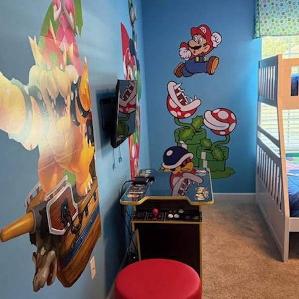 Removable Super Mario Wall Decal Nintendo Games Wallpaper Mario Bros ...