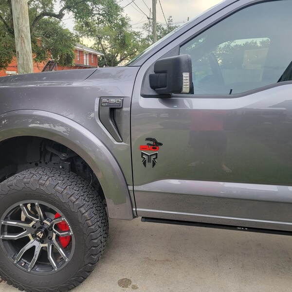 Car Fender Emblems/badges Black ANGRY COYOTE W/ Red Eyes and Number ...