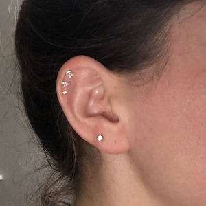 Triple Forward Helix Jewelry Gold Tone Titanium Clear Prong Set CZ ...