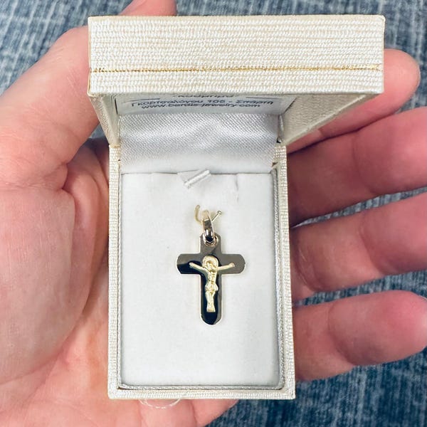 Baptism Gold 14k Gross With Crusified, Baptism Gold Cross, Cristening ...
