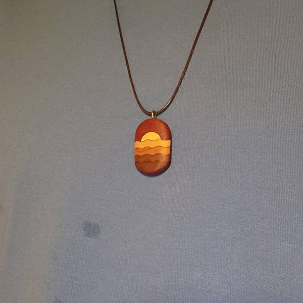 Handmade Walnut Necklace - Hand-carved Walnut & Bitter Orange Mountain ...