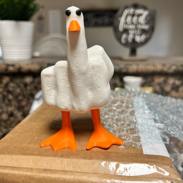 The Duck-you: Original 3D Printed Figurine - Middle Finger Statue ...