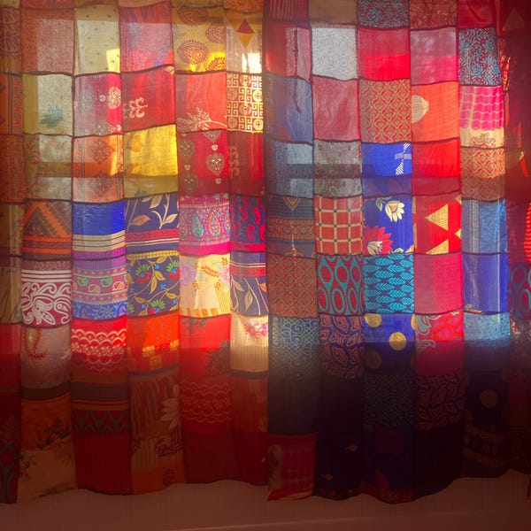 Handmade Recycled Sari Window Curtains – Colorful Eco-friendly Drapes ...