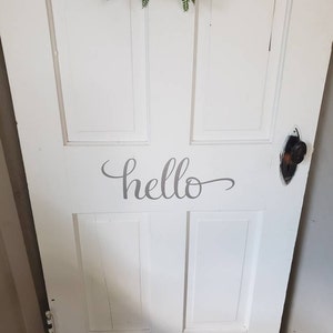 Hello Door Decal Front Door Greeting, Hello Sticker, Welcome to Our ...