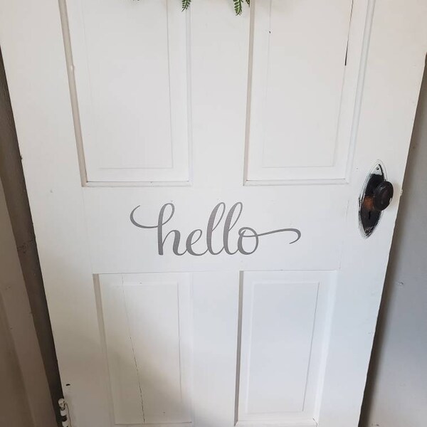 Hello Door Decal Front Door Greeting, Hello Sticker, Welcome to Our ...