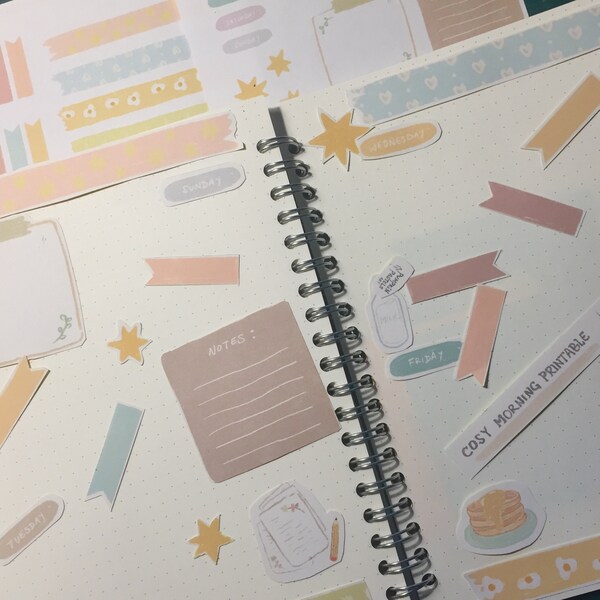 Printable Cute Bunny Washi ‘tape’ || Printable Digital Washi ...