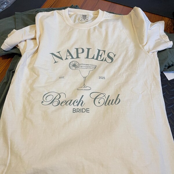 Luxury Bachelorette Party Shirts Custom Savannah Beach Club. Cocktail ...