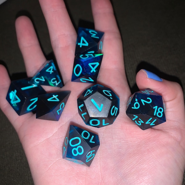 Faerie Fire | Handmade | Sharp Edge Dice Set | Dungeons & Dragons | DND ...
