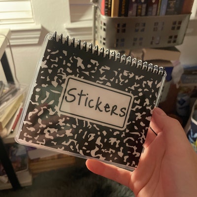 Composition Notebook Style Reusable Sticker Book - Etsy