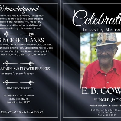 Funeral Programs Template Obituary Template for Funeral Memorial ...