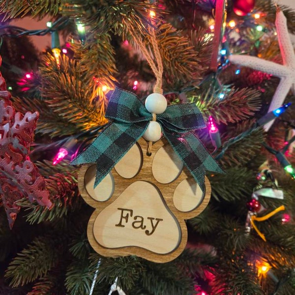 Personalized Reindeer Stall Ornament | Wooden - Etsy