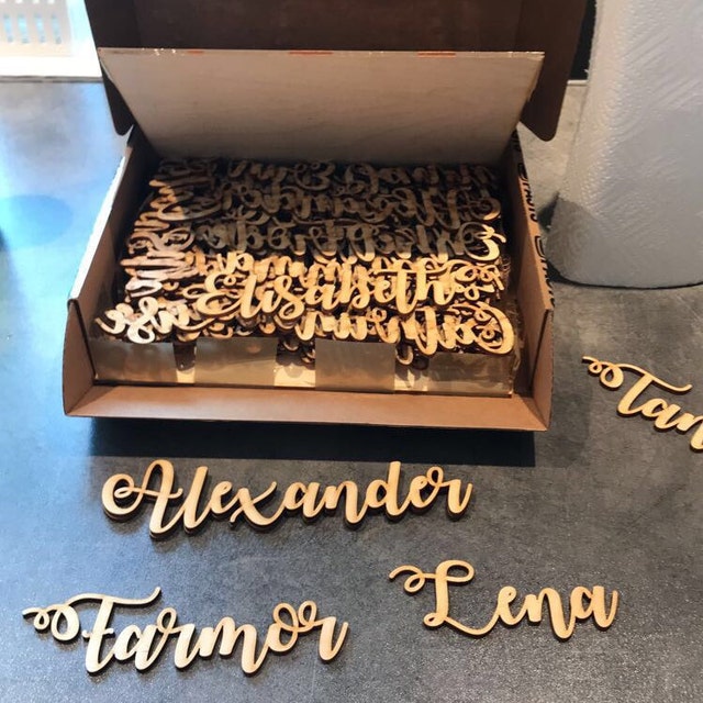 Custom TABLE NAMES wooden Custom wedding table name topper | Etsy