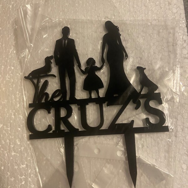 Family Cake Topper With Kids, Wedding Cake Topper, Couple Cake Topper ...
