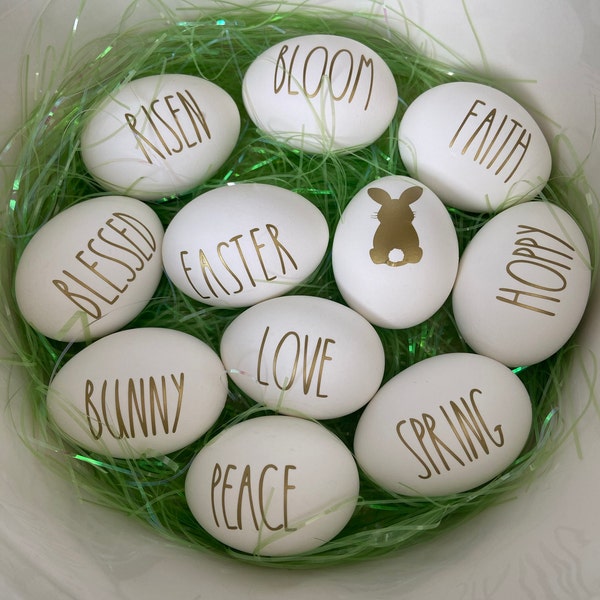 Set of 20 Rae Dunn Inspired Easter Egg Decals. - Etsy