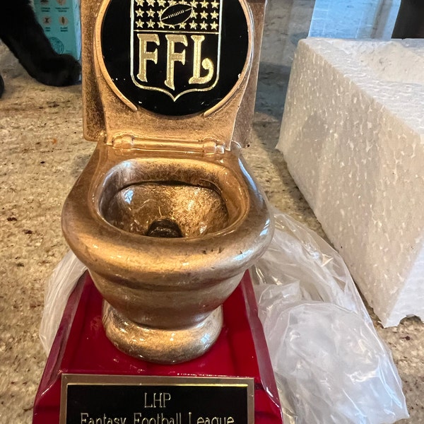 Fantasy Football Last Place Toilet Bowl Trophy Free Engraving - Etsy