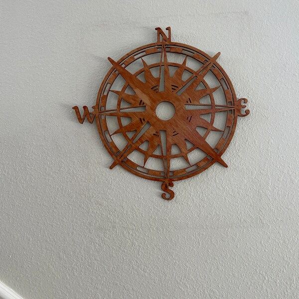 Wooden Compass Sign, Nautical Decor, Compass Decor, Beach Decor ...