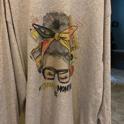 Messy Bun Gray Hair School Bus Driver Life Png Sublimation Design, Gray ...