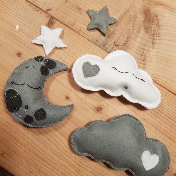 Two Clouds Felt Toys, Felt Clouds Diy, Felt Cloud Pattern, Felt Toy ...