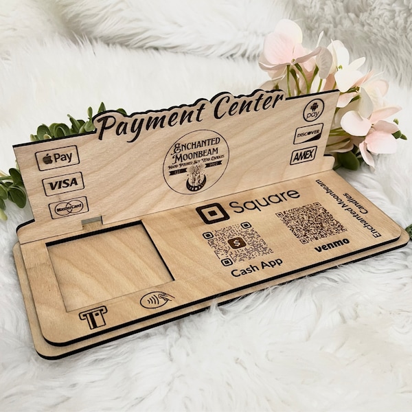 Payment Sign Display Stand- QR Code, Square or Shopify Reader and ...
