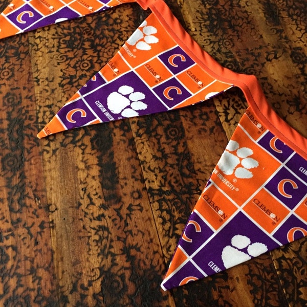 NCAA Clemson University Tigers Orange & Purple College Logo 100% Cotton ...