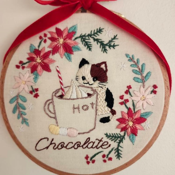 DIY Embroidery Kit: Tea Time Cats, 5 Inch Hoop, English Instructions - Etsy