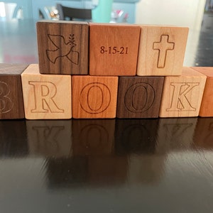 BAPTISM NAME BLOCKS Personalized Baby or Child's | Etsy