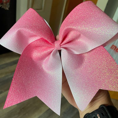 Royal Blue and White CHEER Bow Blue Ombré Glitter Cheer Bow Big Sparkly ...