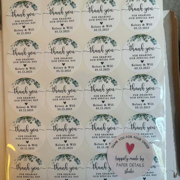 Wedding Sticker, Thank You Wedding Sticker, Thank You for Celebrating ...