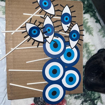 Evil Eye Party Decor Bundle Evil Eye Toppers Evil Eye Decorations Evil ...